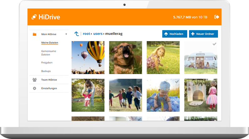 HiDrive Cloud-Speicher mit viel Platz für Ihre Daten | STRATO