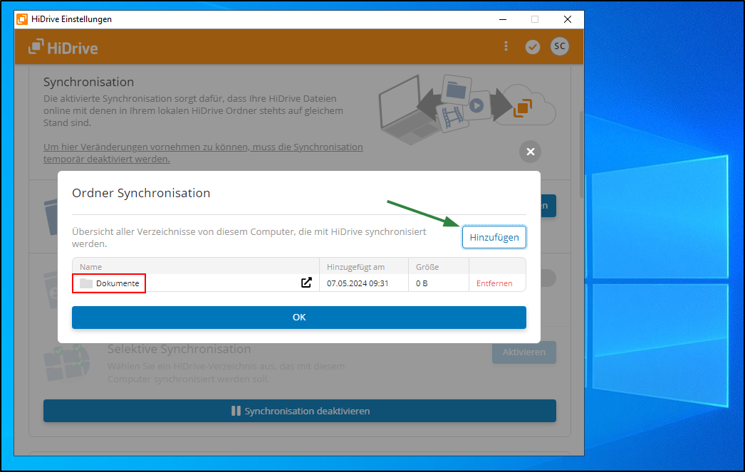 HiDrive Windows Software: Ordner-Synchronisation | STRATO