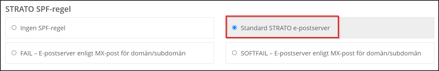 DNS-poster hos STRATO