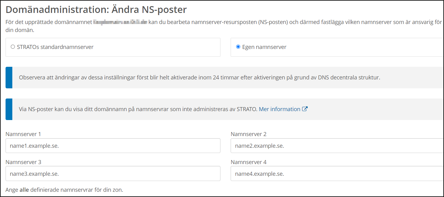 DNS-poster hos STRATO