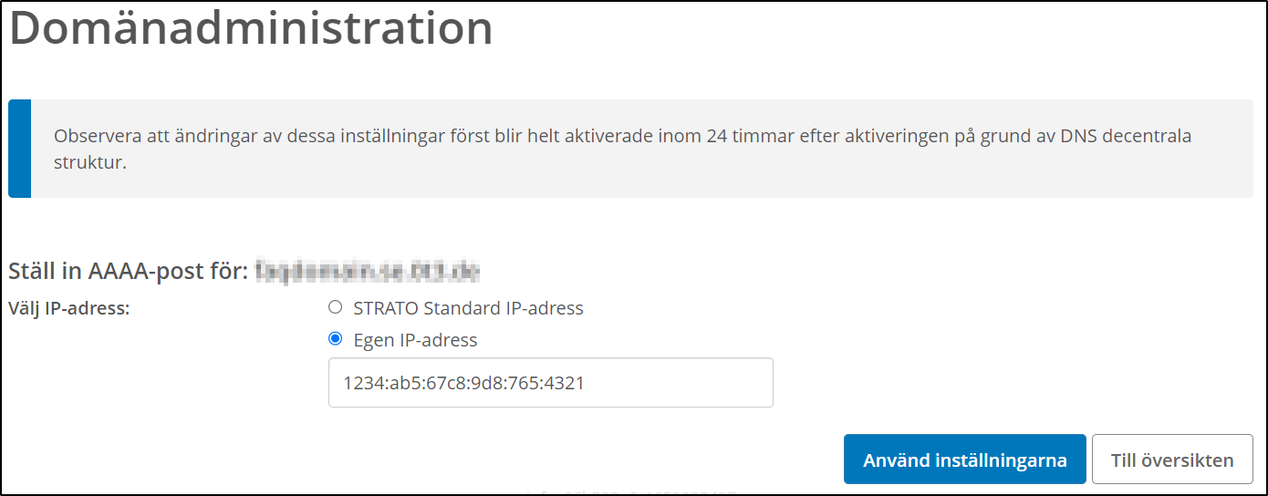 DNS-poster hos STRATO