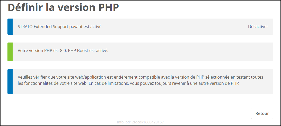 Qu'est-ce que le PHP Extended Support de STRATO