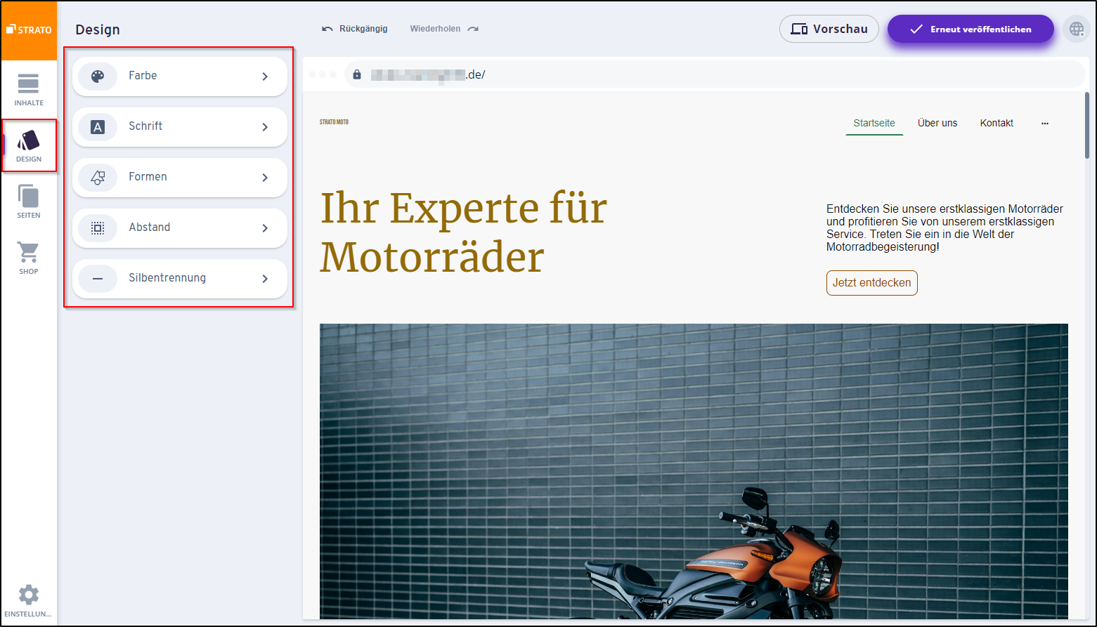 SmartWebsite: Design anpassen | STRATO