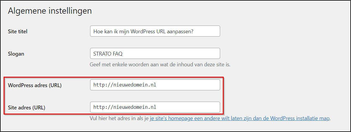 Hoe kan ik mijn WordPress URL aanpassen? | STRATO