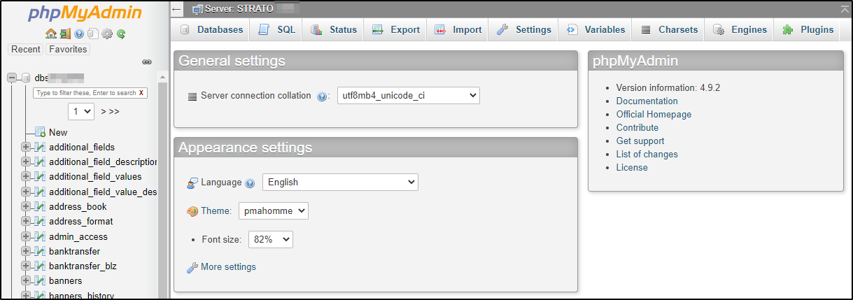 Usage of the database | STRATO