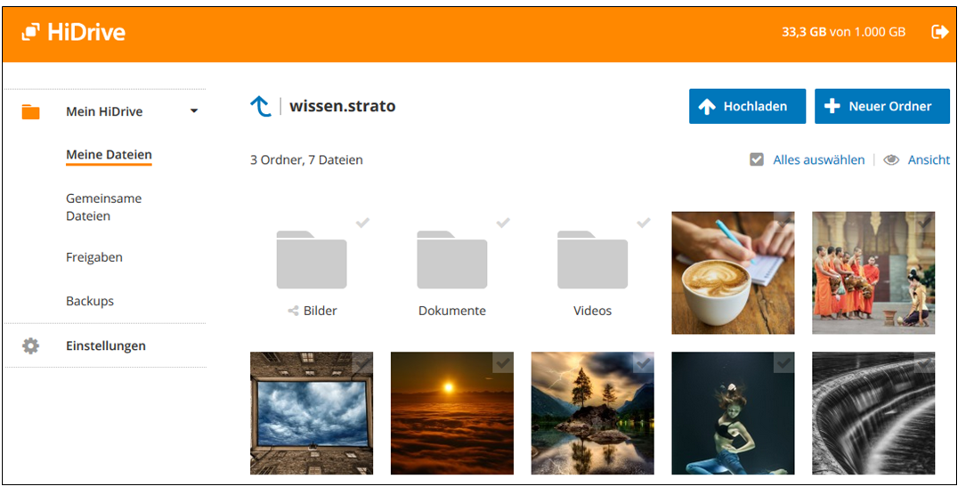 So benutzen Sie Ihre neue STRATO HiDrive Online-Festplatte