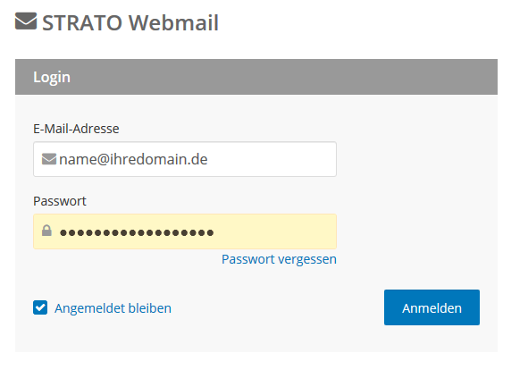 STRATO Webmail-Passwort vergessen? Vergeben Sie es neu!