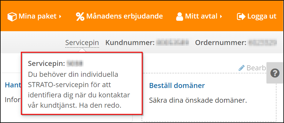 Vad är servicepinkoden och var hittar jag den?