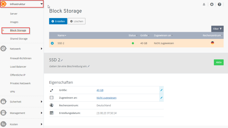 Größe des Block-Storage anpassen | STRATO