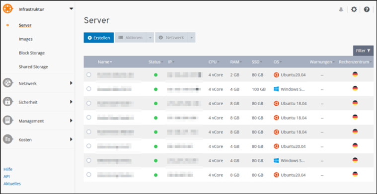 Wie verwalte ich meine Server?