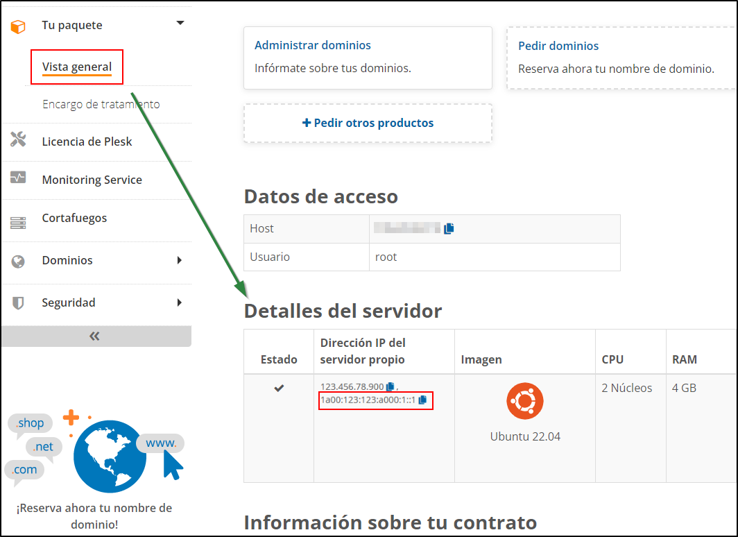 Servidor virtual: cómo usar IPv6 | STRATO