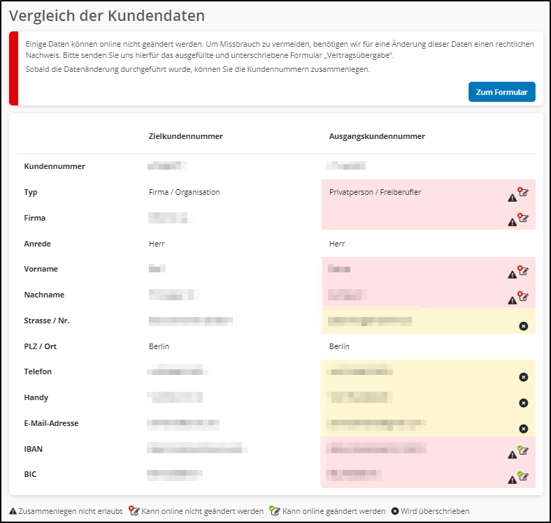 Kundennummern zusammenfassen | STRATO