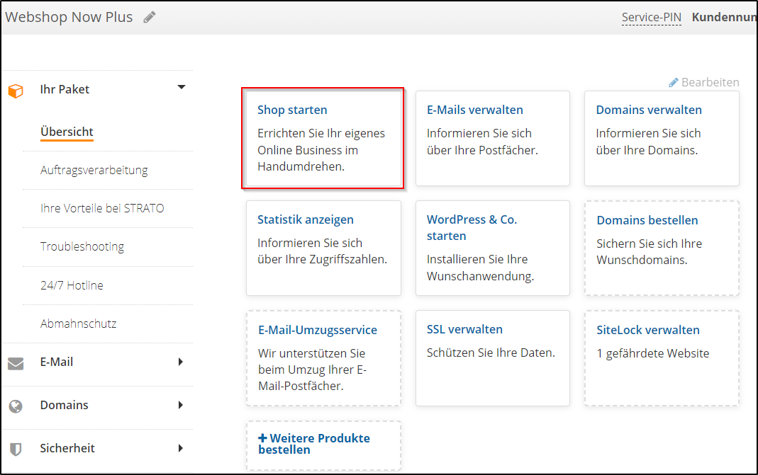 Einloggen in Ihren STRATO Webshop | STRATO